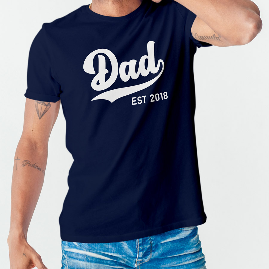 Personalised Dad Est Mens T Shirt Stickerscape